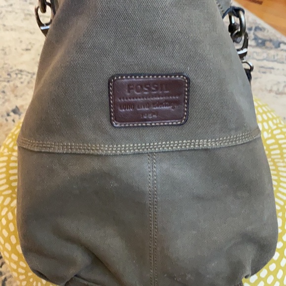 Fossil | Bags | Fossil Canvasleather Tote | Poshmark